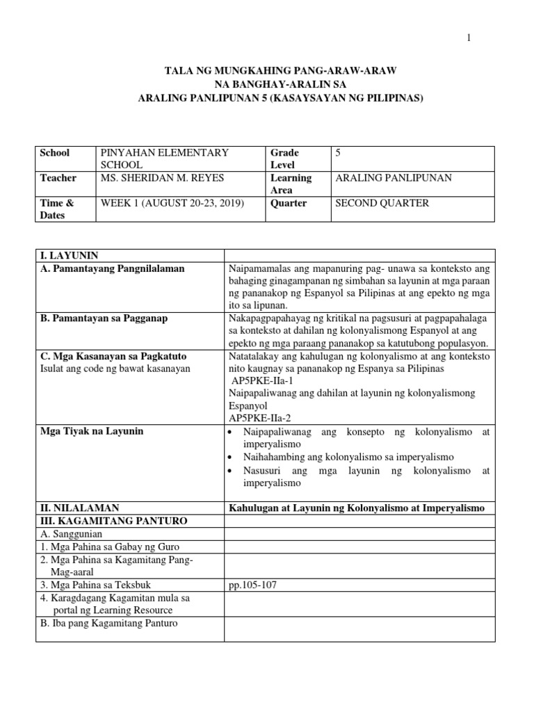 Grade 5 Lesson Plan | PDF