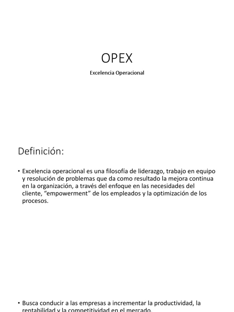 OPEX | PDF | Lean Manufacturing | Six Sigma