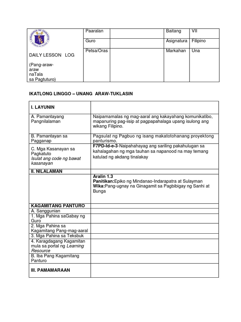 g7 Filipino DLL Format 1.3 | PDF