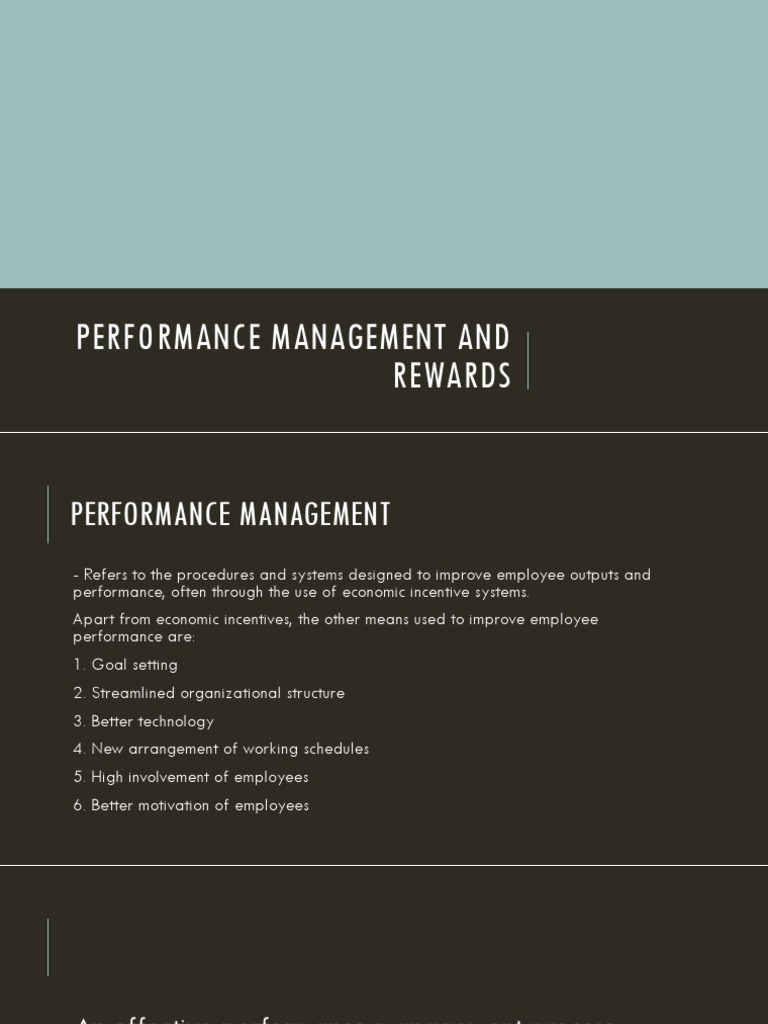 Performance Management and Rewards | PDF | Performance Appraisal ...