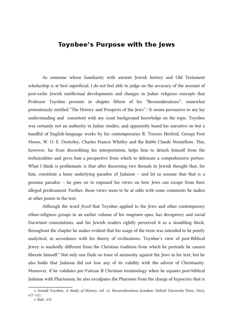 Toynbee | PDF | Jews And Judaism | Abrahamic Religions
