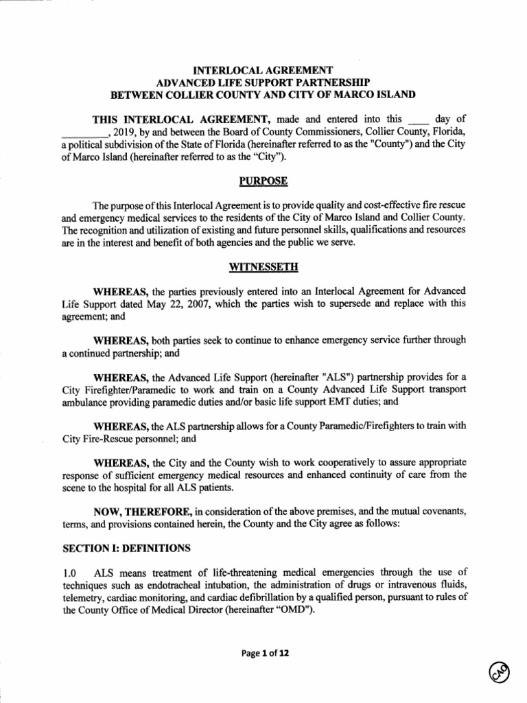 Fire Rescue and Emergency Services Interlocal Agreement - City of Marco ...