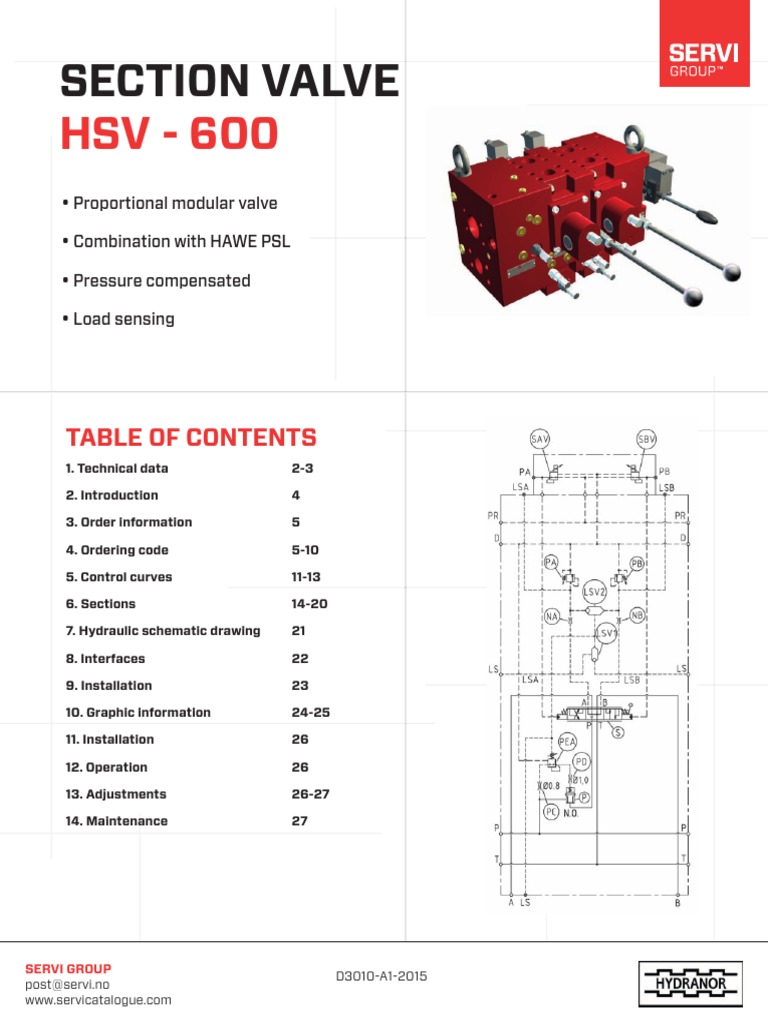 Section Valve: - Proportional Modular Valve - Combination With HAWE PSL ...