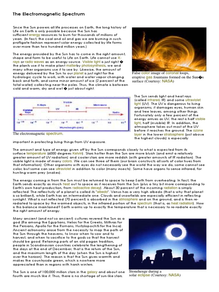 Understanding the Electromagnetic Spectrum | PDF | Electromagnetic ...