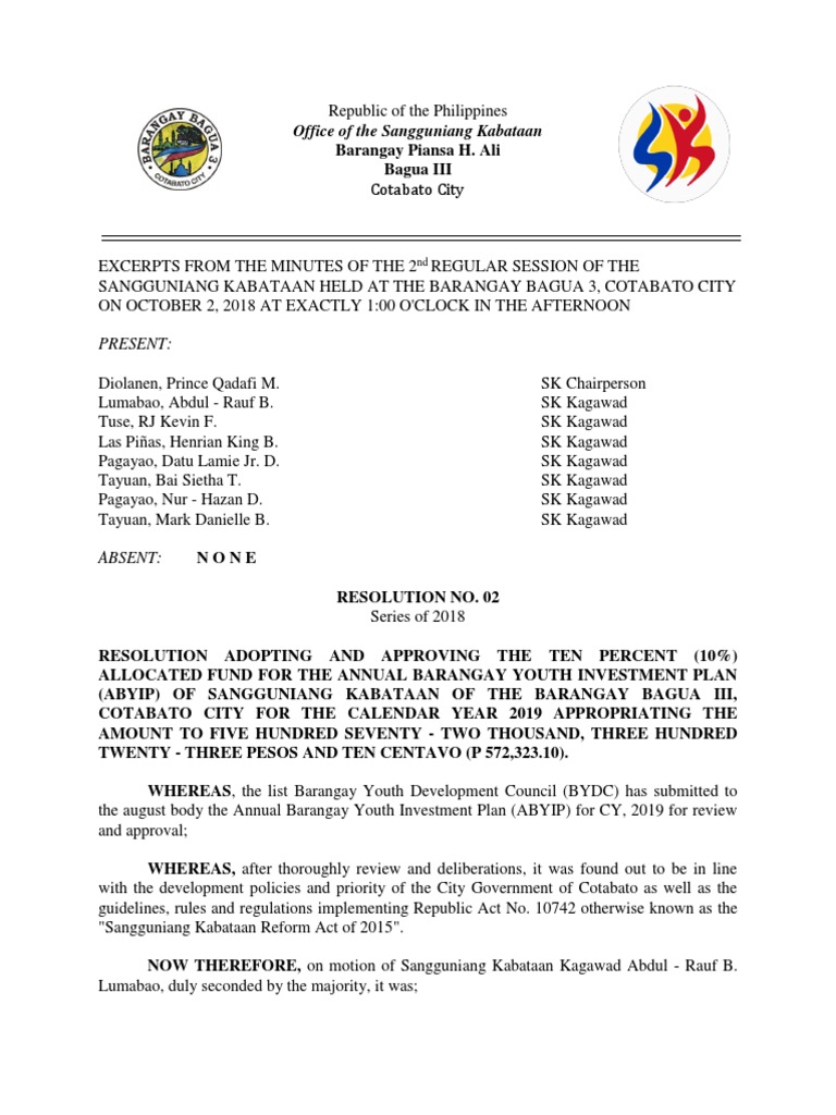 Aip Resolution Sample Format | PDF | Philippines | Government