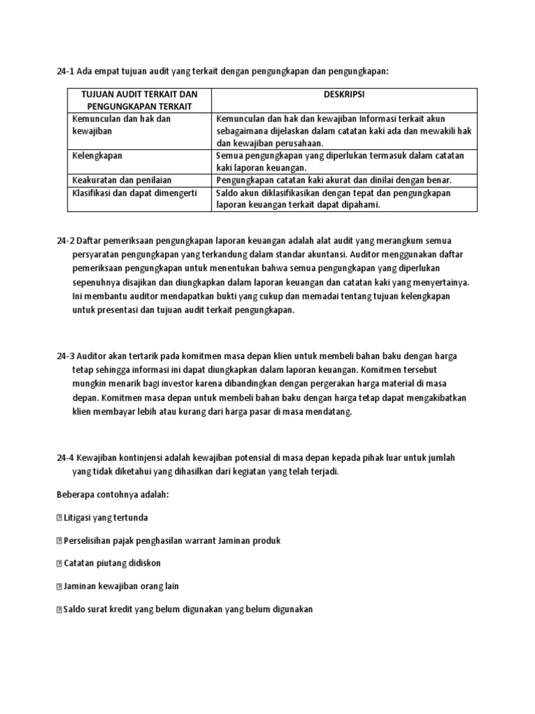 Bab 24 Audit 1-10 | PDF