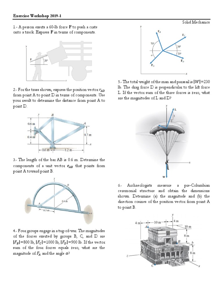 Exercise Workshop | PDF | Euclidean Vector | Force