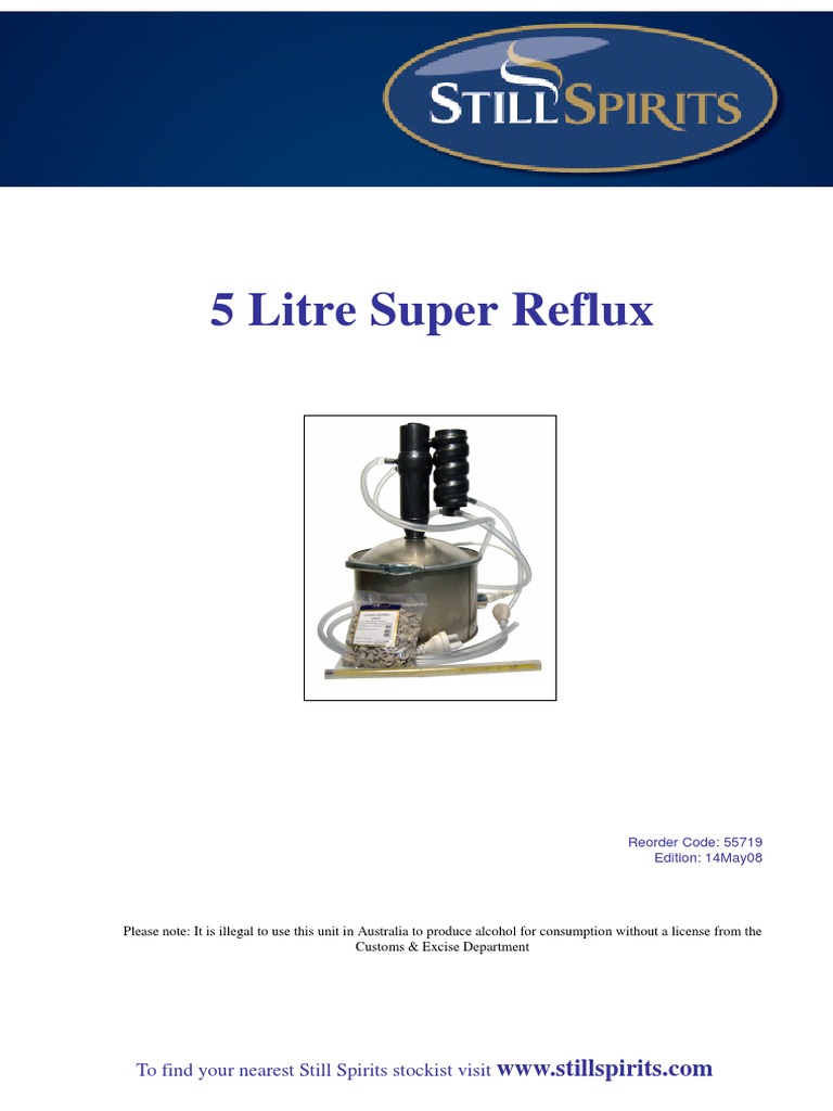 5L Super Reflux Still Instructions | PDF | Whisky | Rum