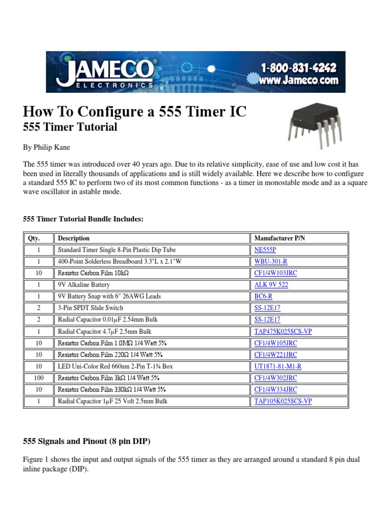 How To Configure A 555 Timer IC | PDF | Electricity | Electronics