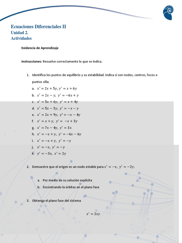 EA U2 Ejercicios Varios | PDF