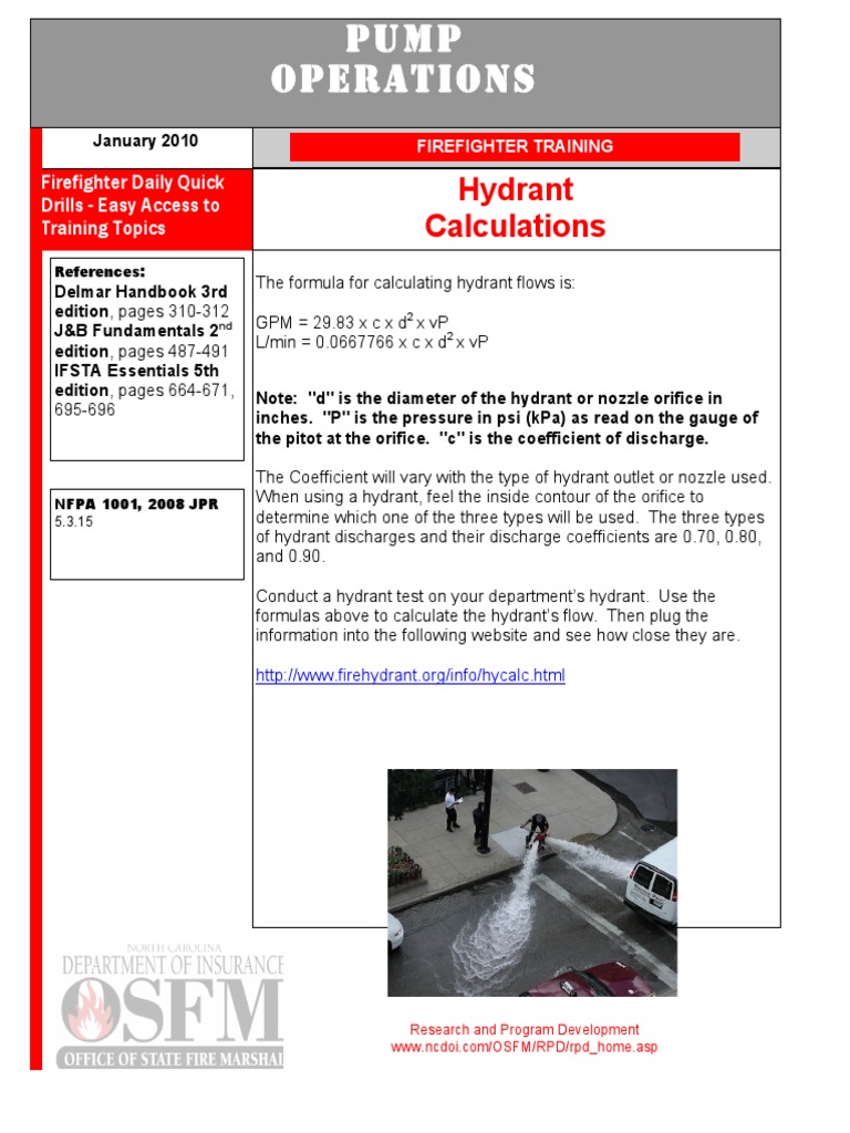 Pump Operation - Calculation Fire Hydrant PDF | PDF | Technology ...