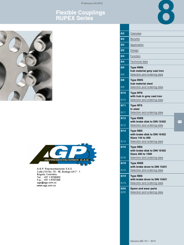 Flexible Couplings RUPEX Series: Siemens MD 10.1 2015 | PDF | Electric ...