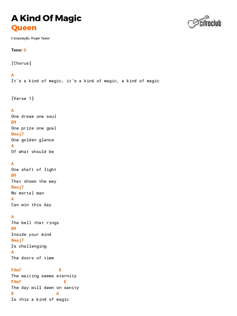 Queen - A Kind Of Magic Lyrics | PDF
