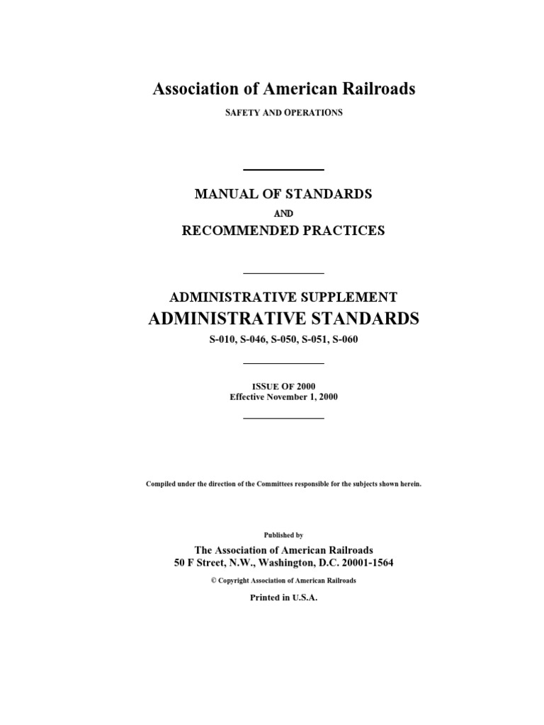 Association of American Railroads: Manual of Standards Recommended ...