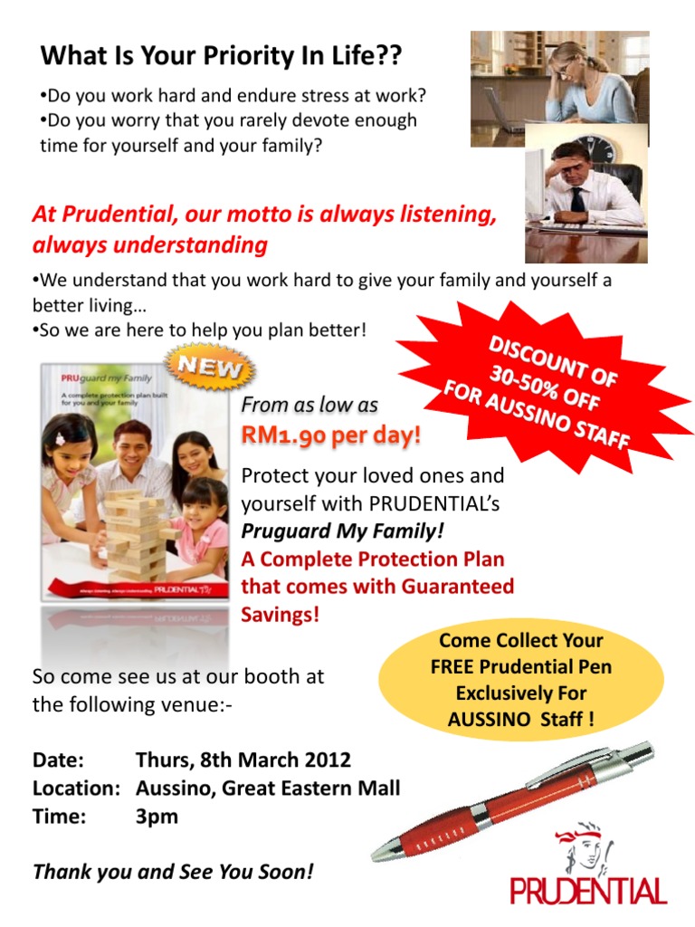 What Is Your Priority in Life??: at Prudential, Our Motto Is Always ...