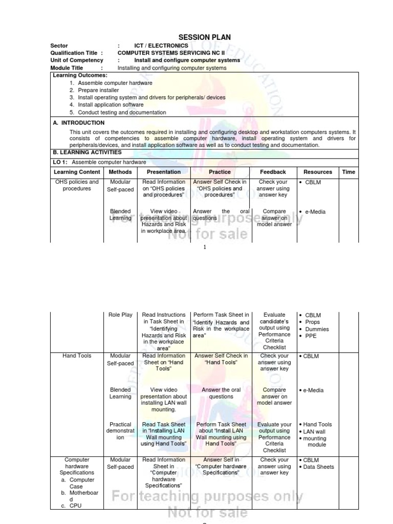 Preparing the Installer: A Comprehensive Session Plan for Installing ...