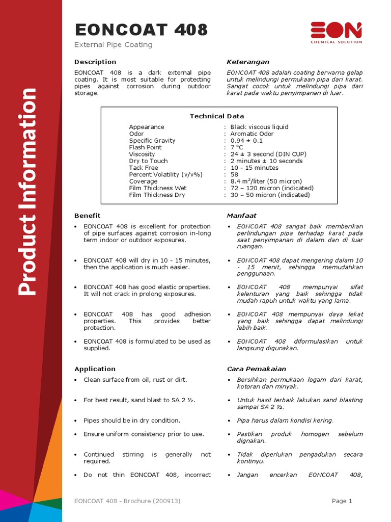 Eoncoat 408 - Brochure (200913) | PDF