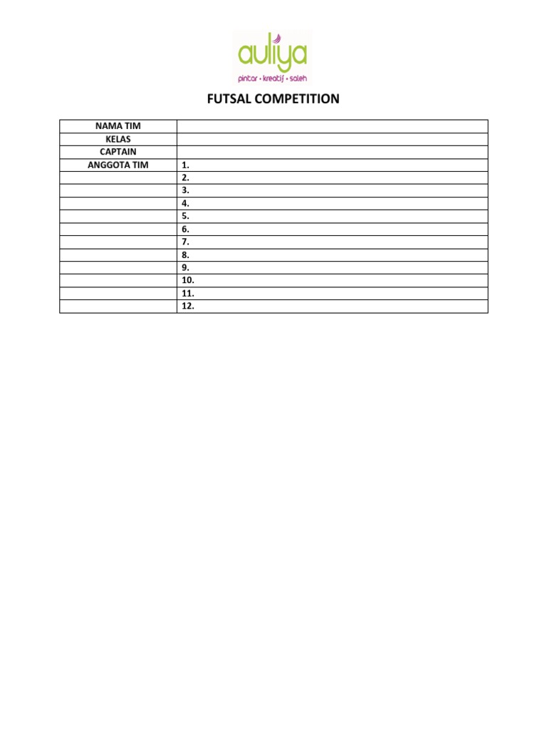 Form Futsal Competition | PDF
