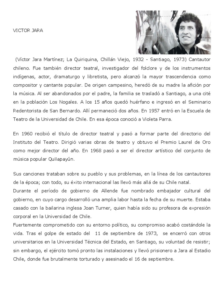 Biografia de Victor Jara | PDF