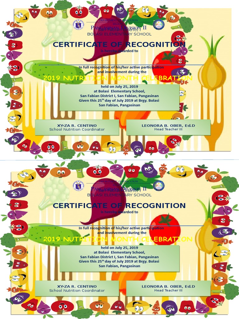 Certification Nutrition Month | PDF