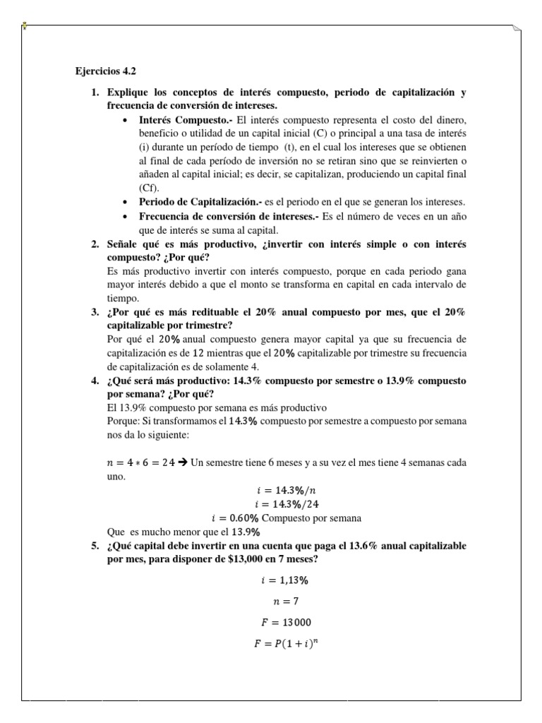 Concepto de Interes Compuesto. | PDF | Finanzas Matemáticas | Interés
