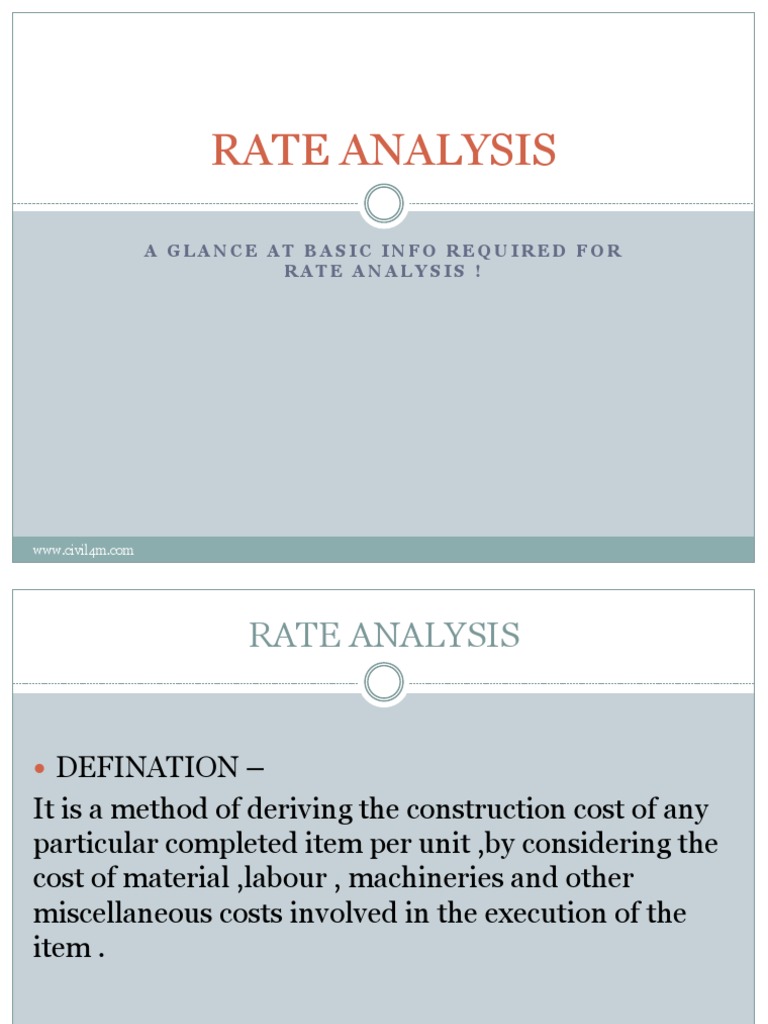 (RATE ANALYSIS) Site Engineers Data PART 2 | PDF | Building Engineering ...