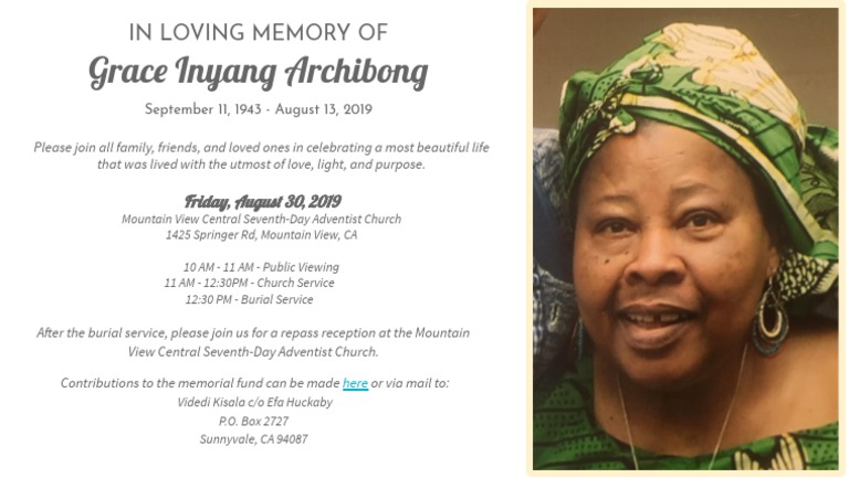 Grace Inyang Archibong: in Loving Memory of | PDF