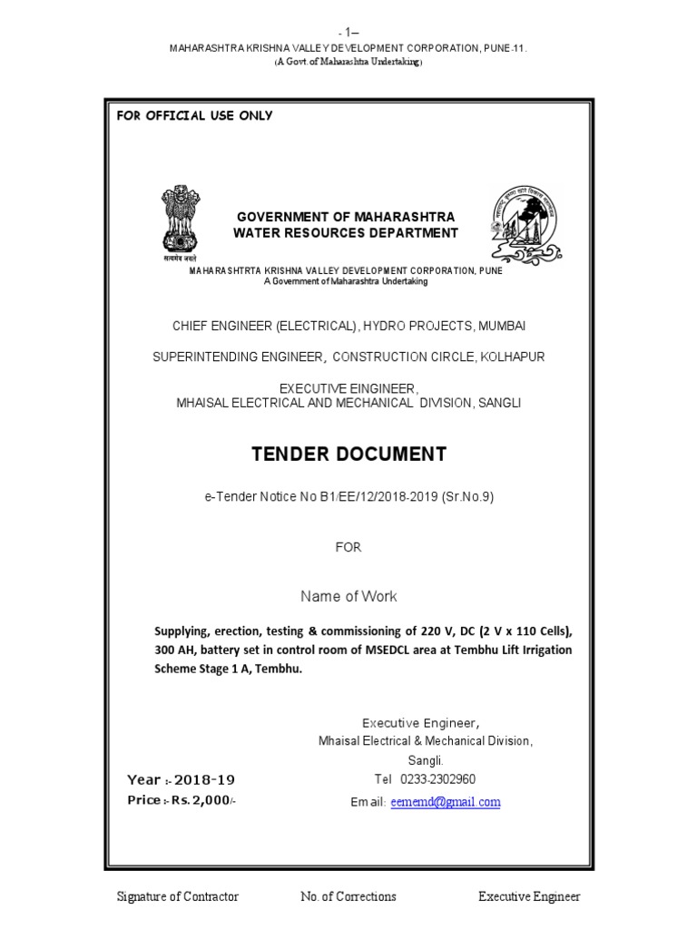 Tenderdocument (1) Battery PDF | PDF | Electrical Substation ...