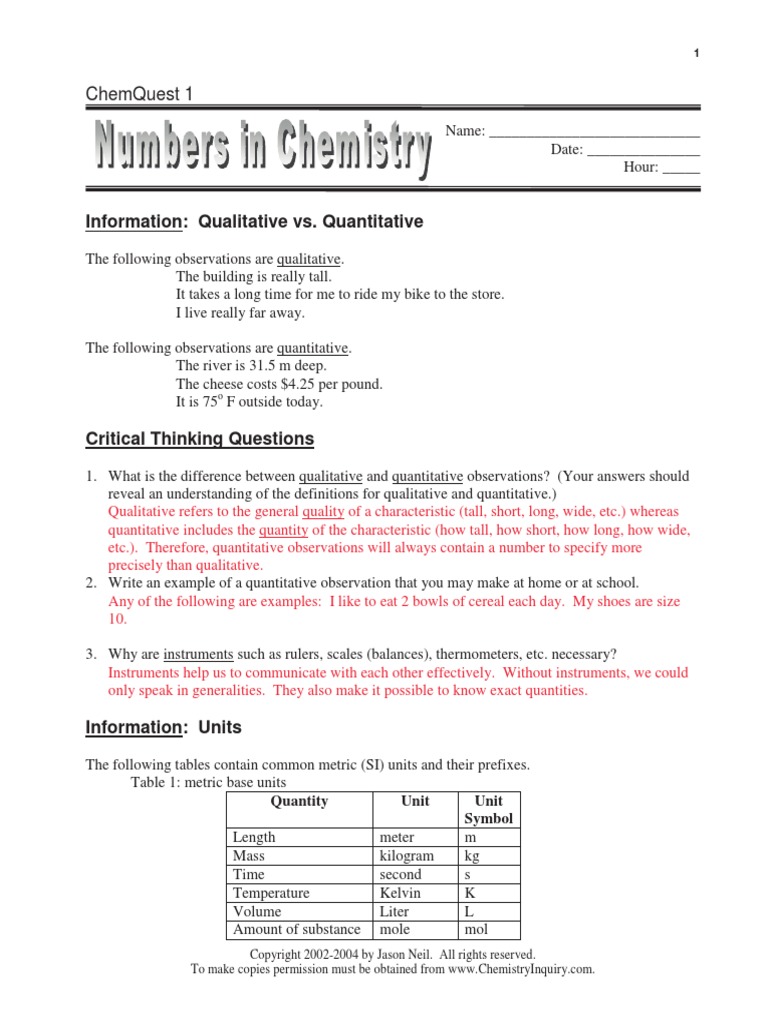 ChemQuest (With Ans) PDF | PDF | Chemical Compounds | Homogeneity And ...