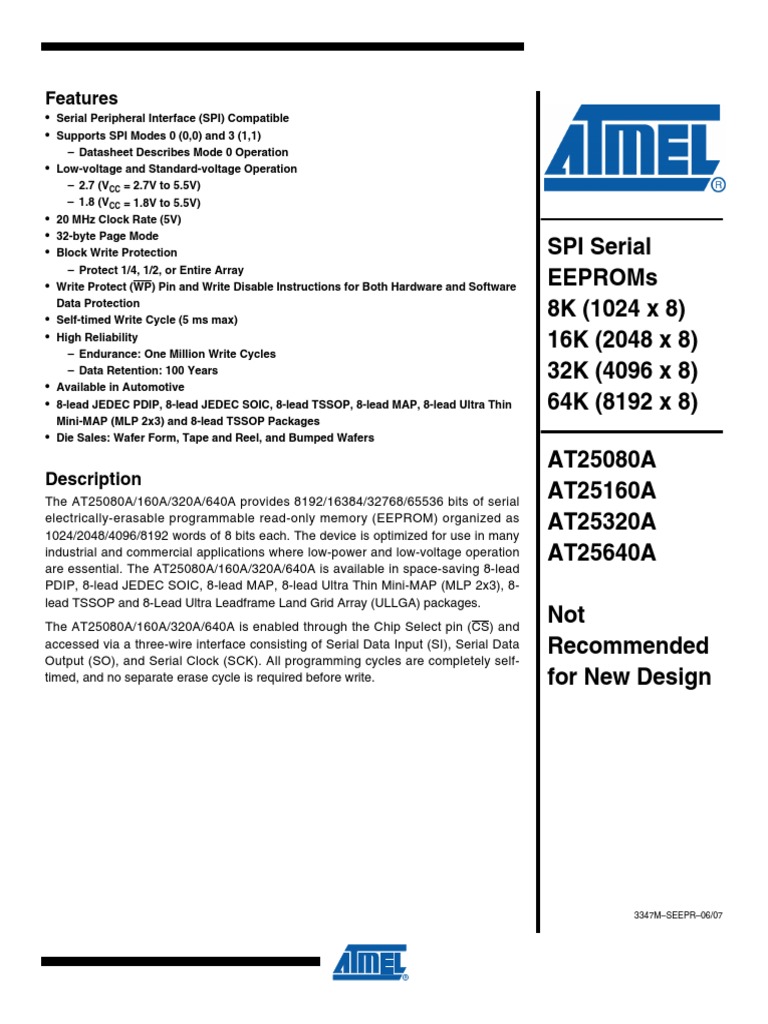 Atmel Datasheet | PDF | Areas Of Computer Science | Computer Engineering
