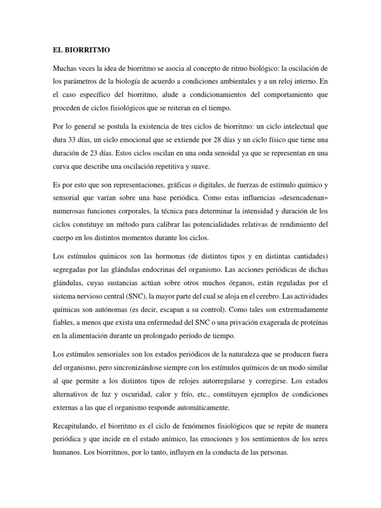 El Biorritmo | PDF | Dormir | Tálamo