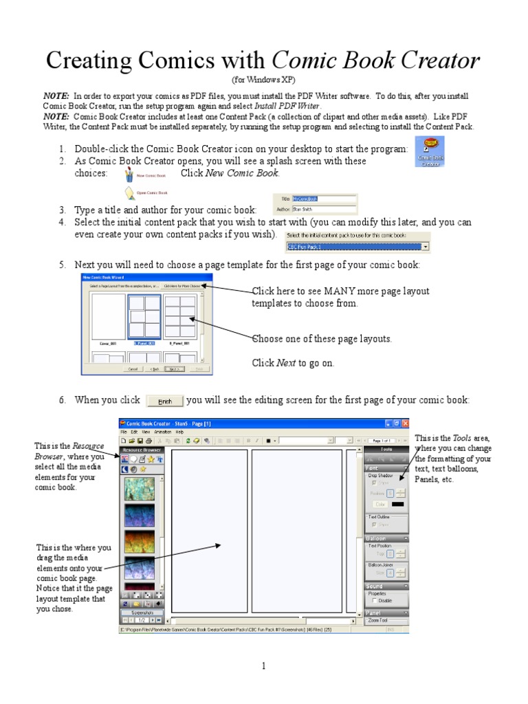 Creating Comics With Comic Book Creator: Browser, Where You | PDF ...