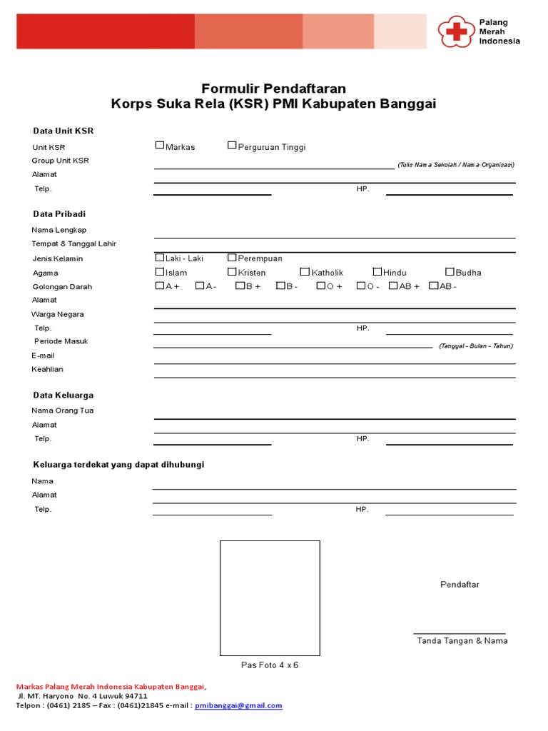 Formulir Pendaftaran KSR | PDF