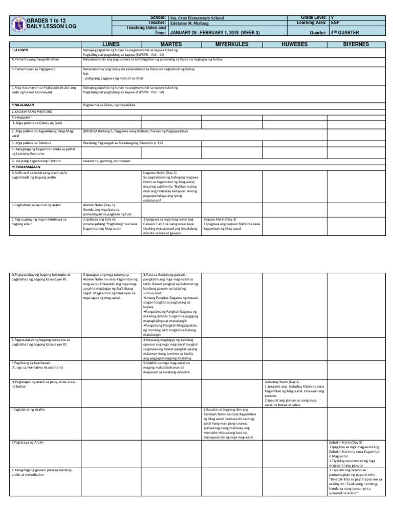 Esp 5 - Q4 - W3 DLL | PDF
