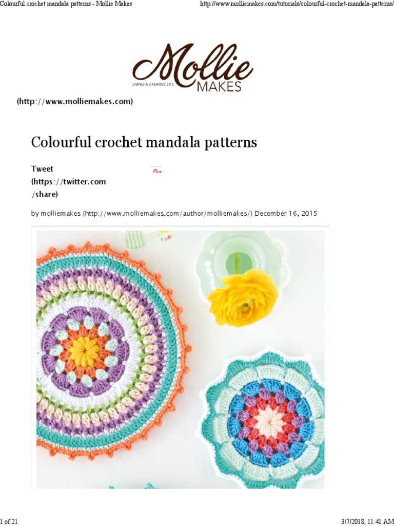 Colourful Crochet Mandala Patterns | PDF | Crochet | Textile Arts