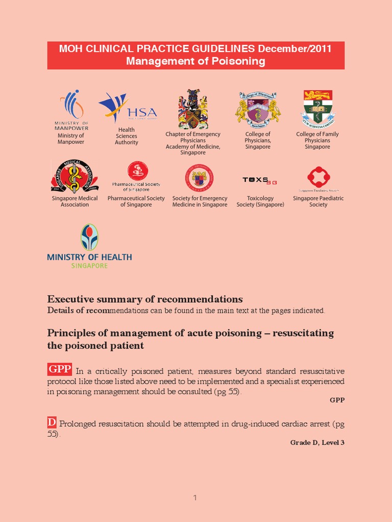 Management of Poisoning Guidelines | PDF | Drug Overdose | Medical ...