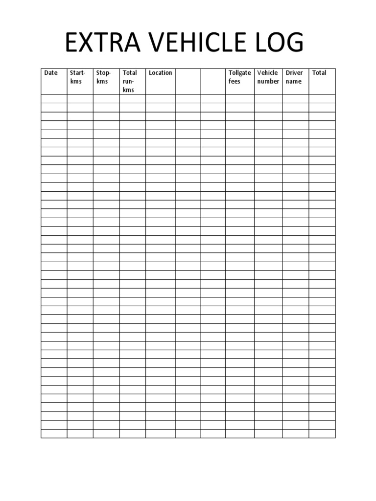 Extra Vehicle Log | PDF