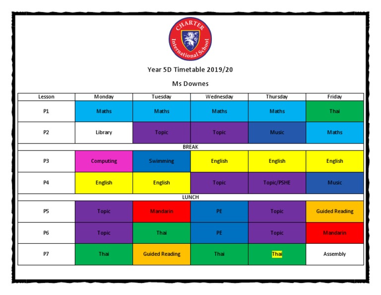 My Timetable | PDF | Language Arts & Discipline