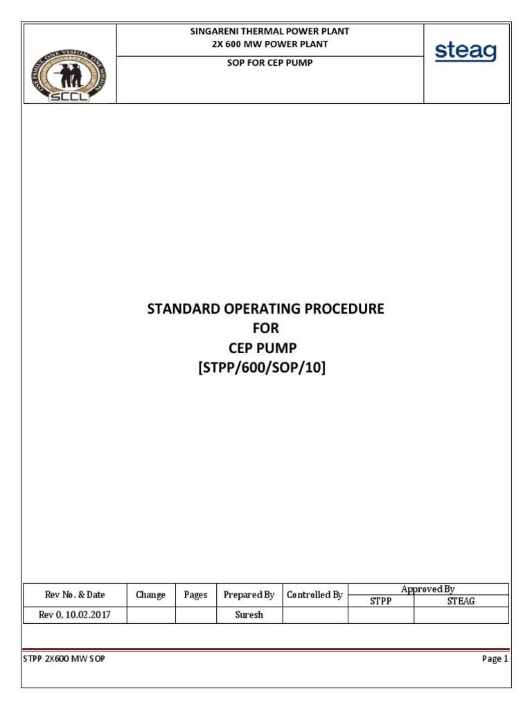 10 SOP of CEP Pump | PDF | Pump | Valve