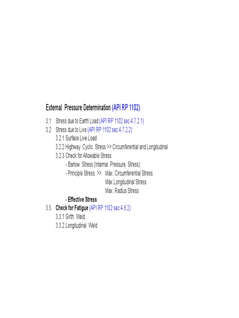 Awwa M11 and Api RP 1102: Calculation Procedure | PDF | Stress ...