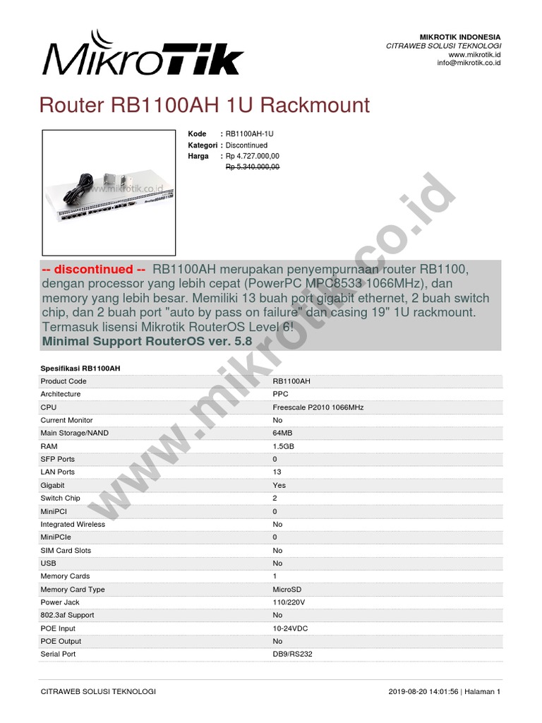 Mikrotik Rb1100ah | PDF