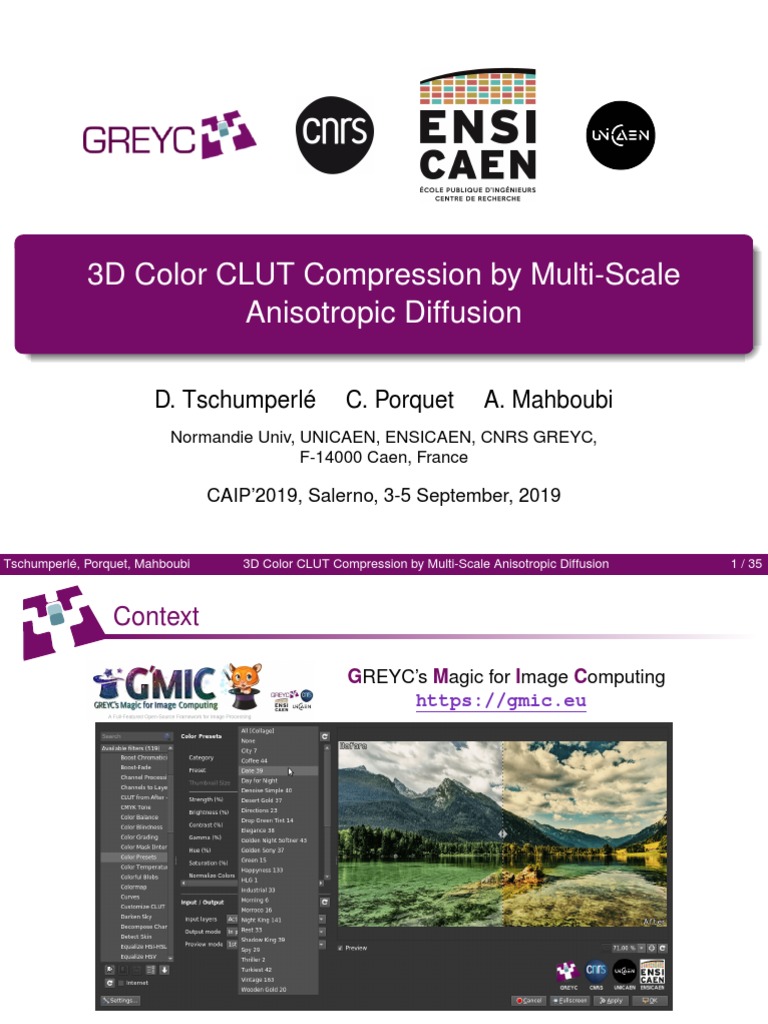CLUT Compression (Slides For CAIP'2019) | PDF | Data Compression | Rgb ...