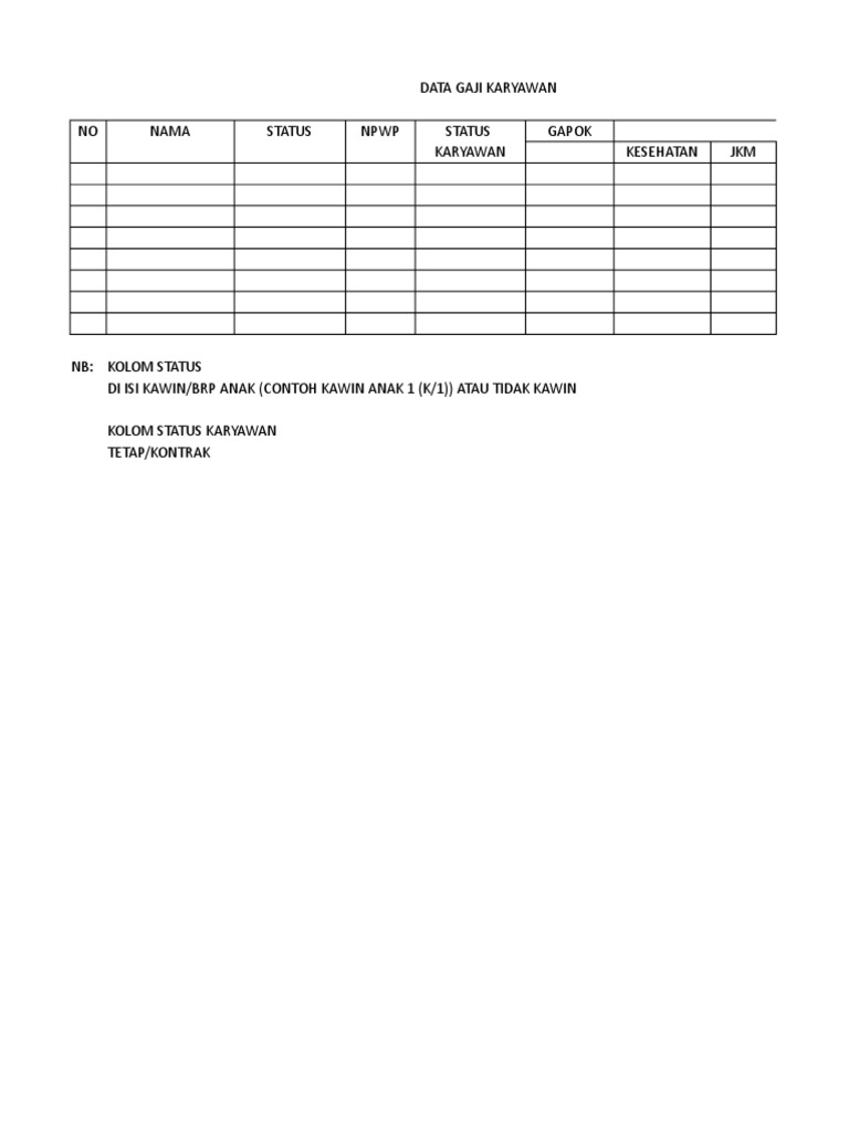 Contoh Format Gaji | PDF