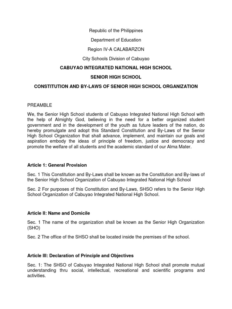 SHO by Laws S.Y. 19 20 1 | PDF | Impeachment | U.S. Securities And ...