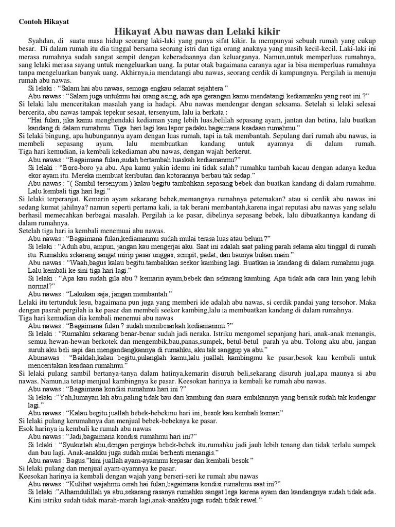 Contoh Hikayat | PDF