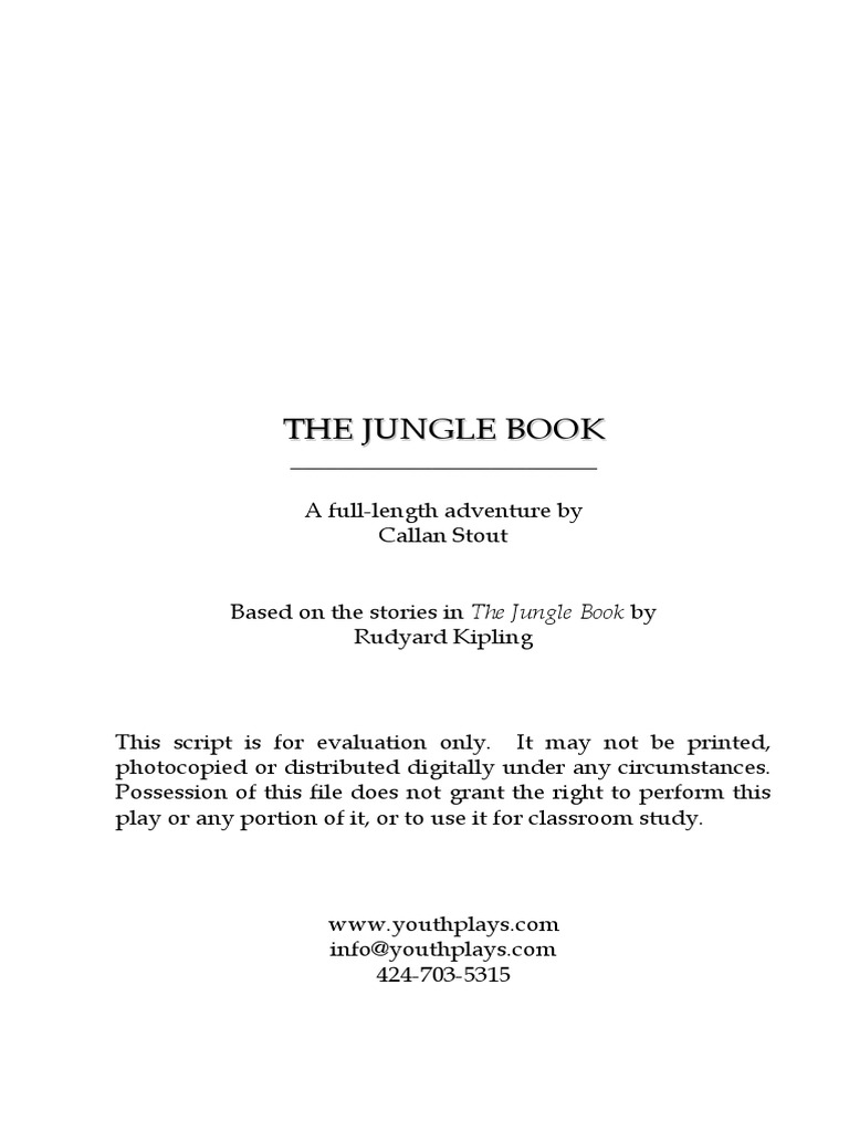 The Jungle Book - Excerpt PDF | PDF | Bagheera | Baloo