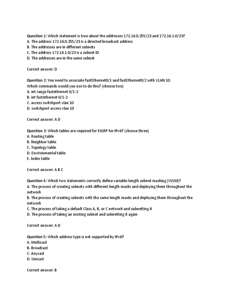 30 Question Network and System Exam With Answer | PDF | Ip Address ...