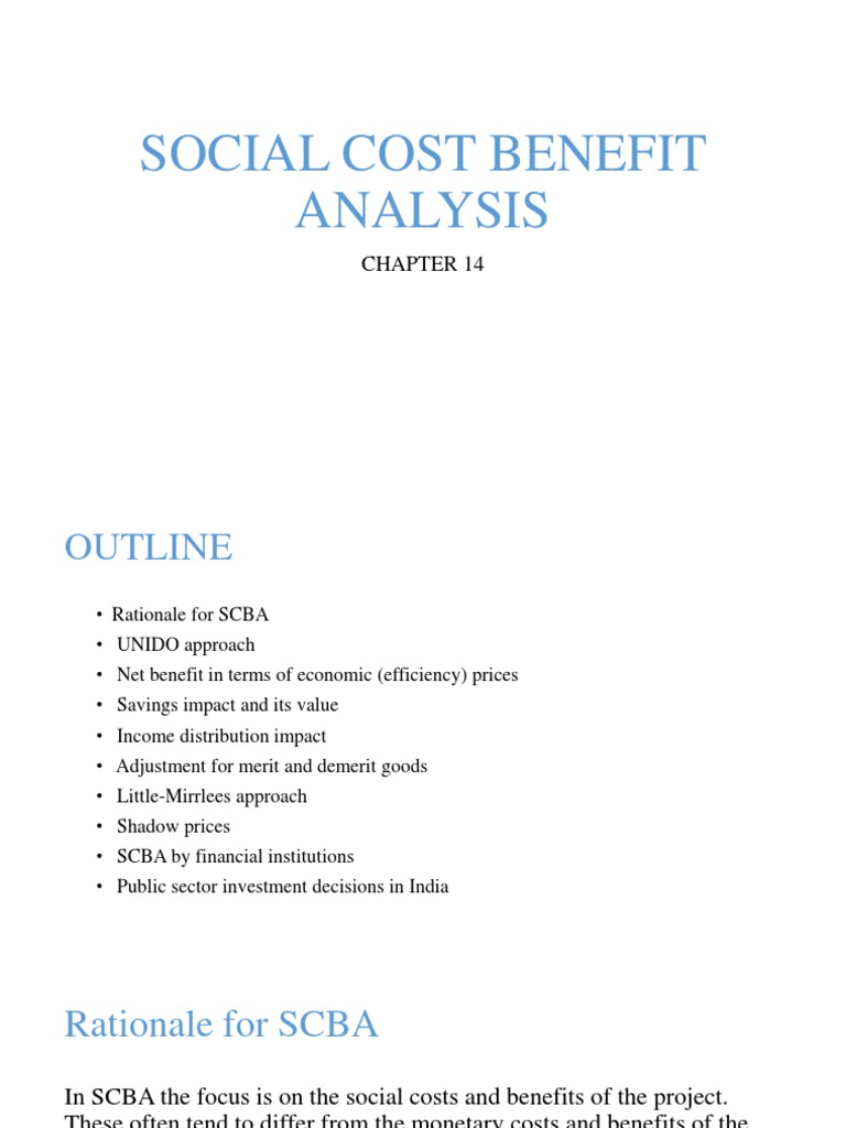 Social Cost Benefit Analysis | PDF | Cost–Benefit Analysis | Economics