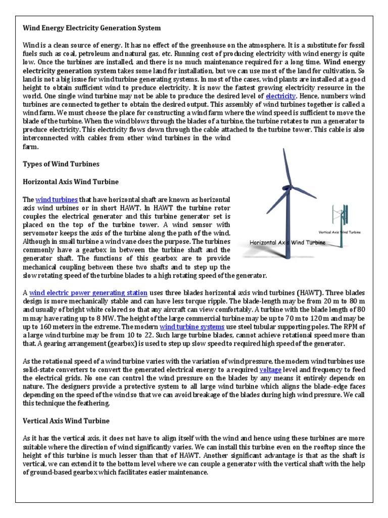 Wind Power Generation | PDF | Wind Turbine | Wind Power