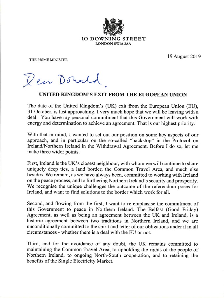 20190819 PM Letter to His Excellency Mr Donald Tusk